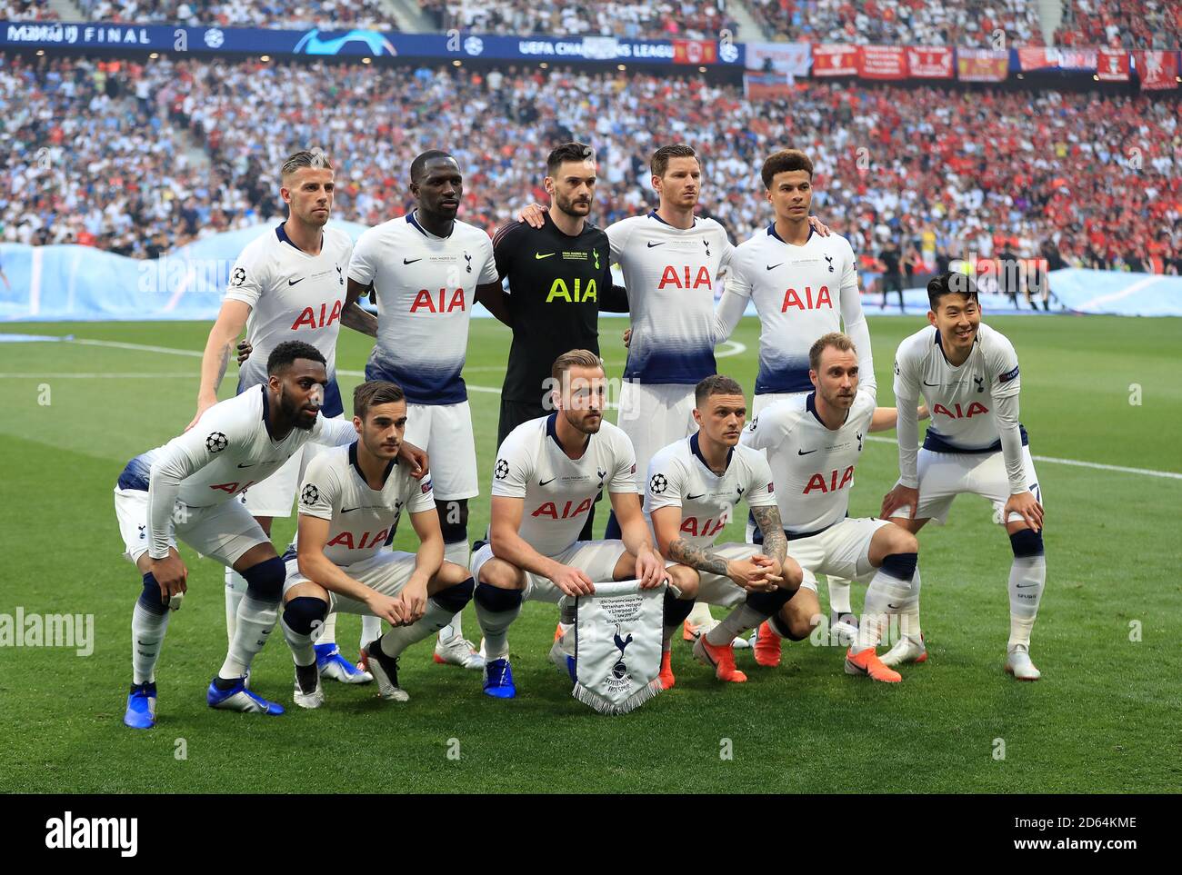 Back row, left to right, Tottenham Hotspur's Toby Alderweireld, Moussa ...