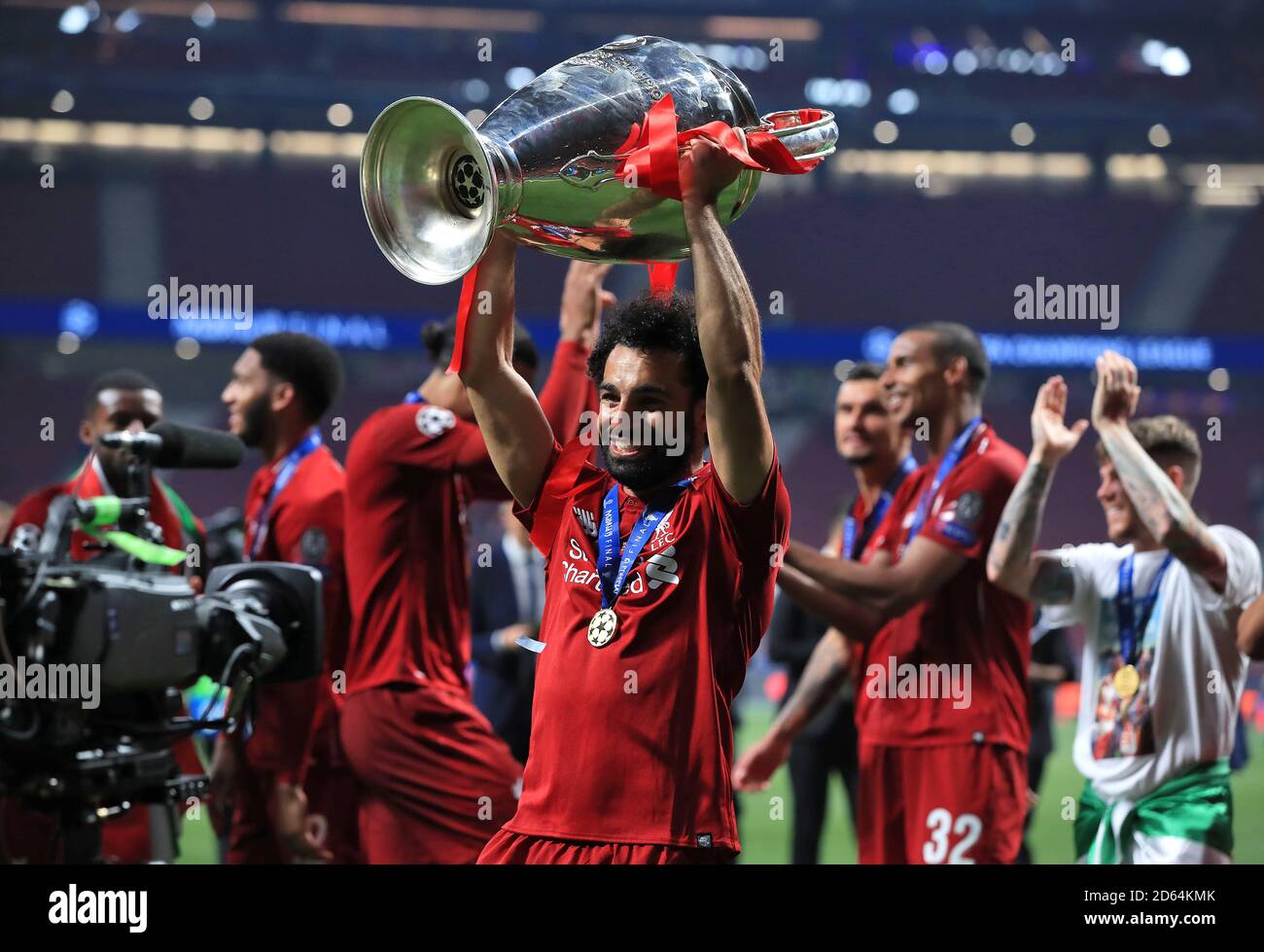 Mohamed salah celebrates with trophy hi-res stock photography and ...