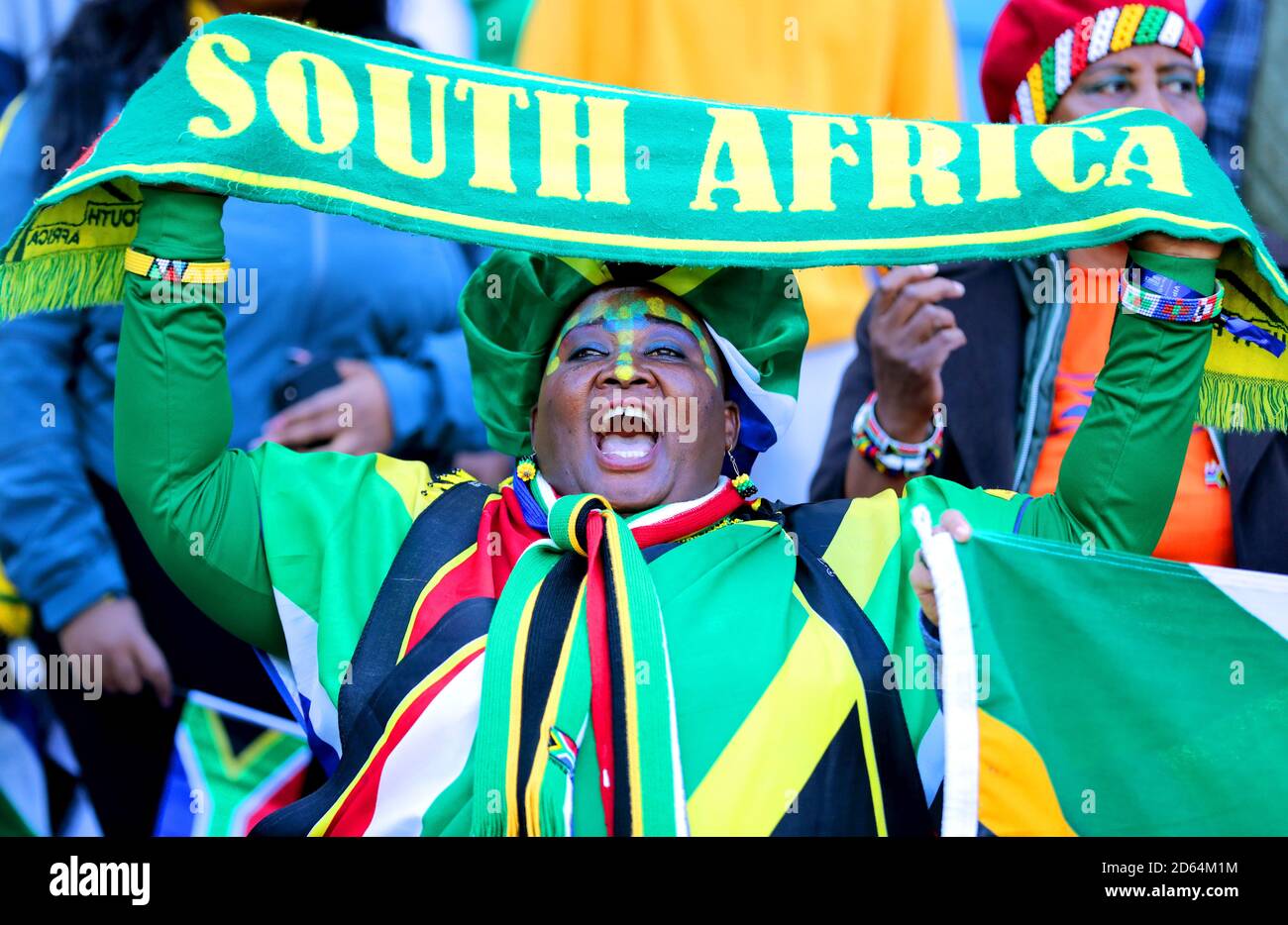 A South Africa fan in the stands shows her support Stock Photo - Alamy