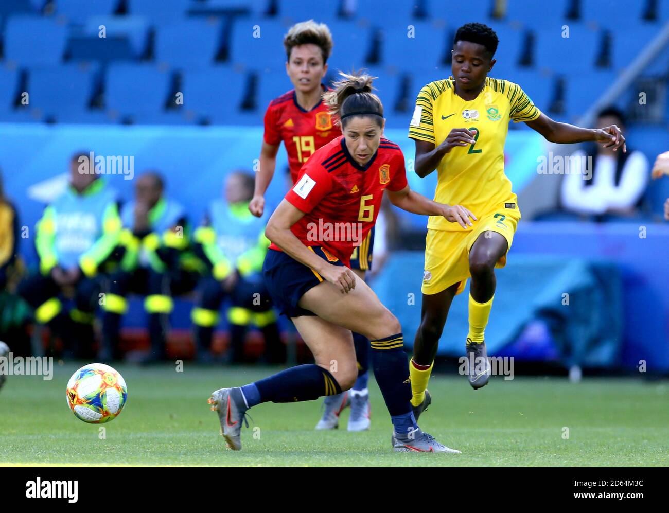Spain's Victoria Losada (centre) and South Africa's Lebogang Ramalepe ...