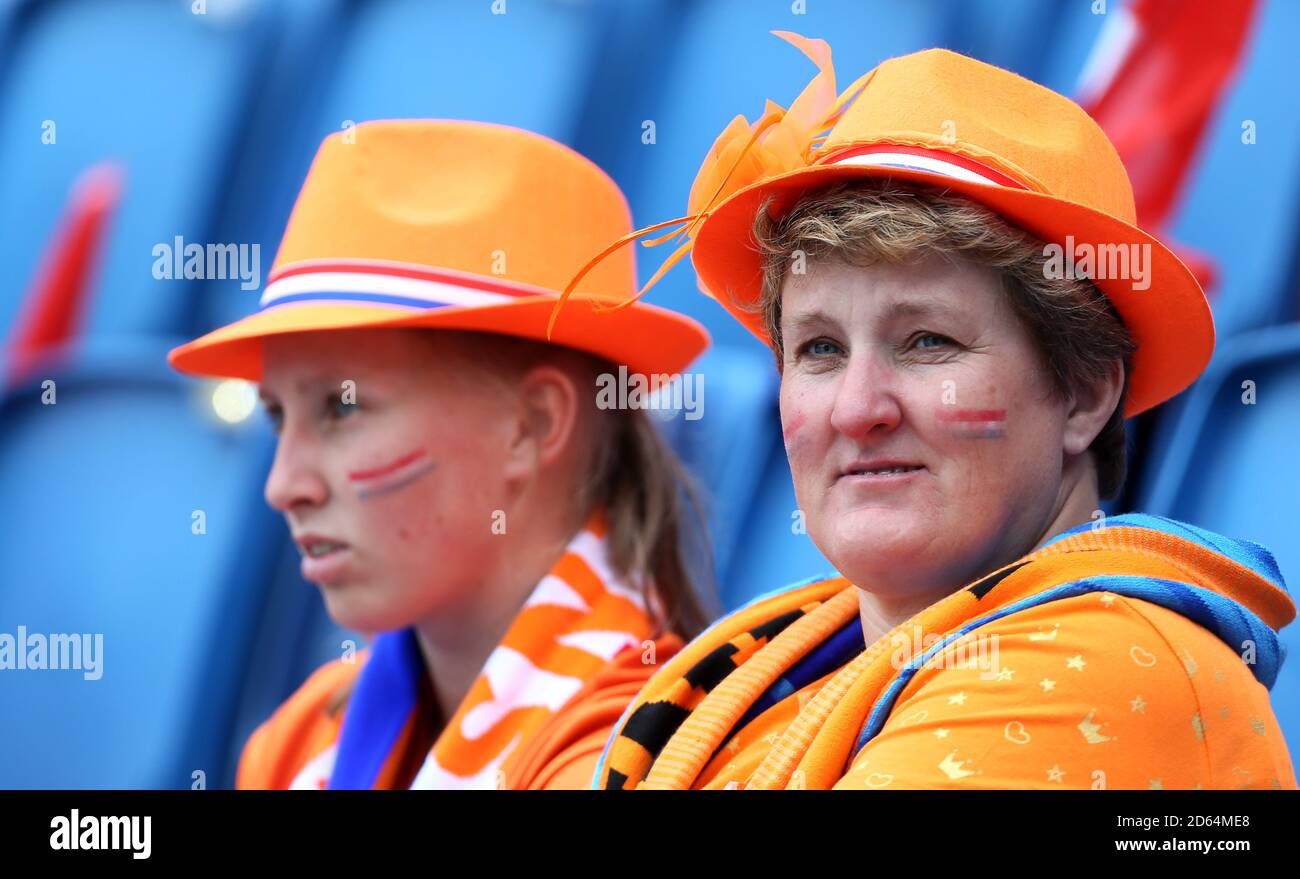 Netherlands fans show their support in the stands Stock Photo - Alamy