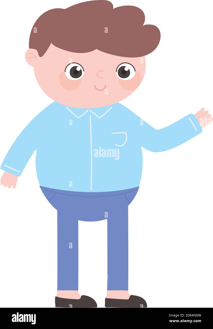 cartoon man character standing isolated icon style vector illustration ...