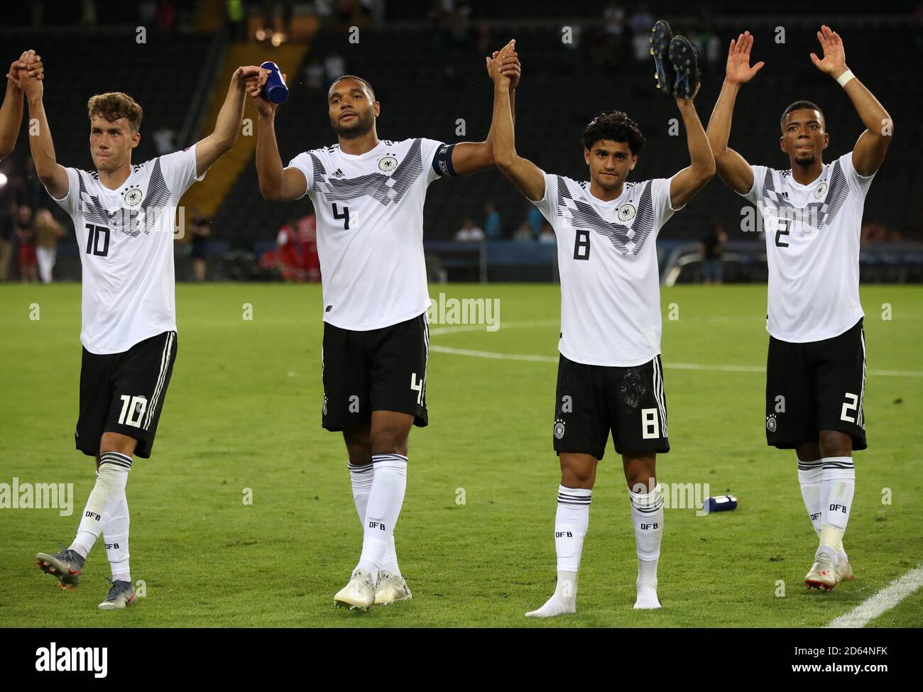 Germany's Luca Waldschmidt, Jonathan Tah, Mahmoud Dahoud and Benjamin ...