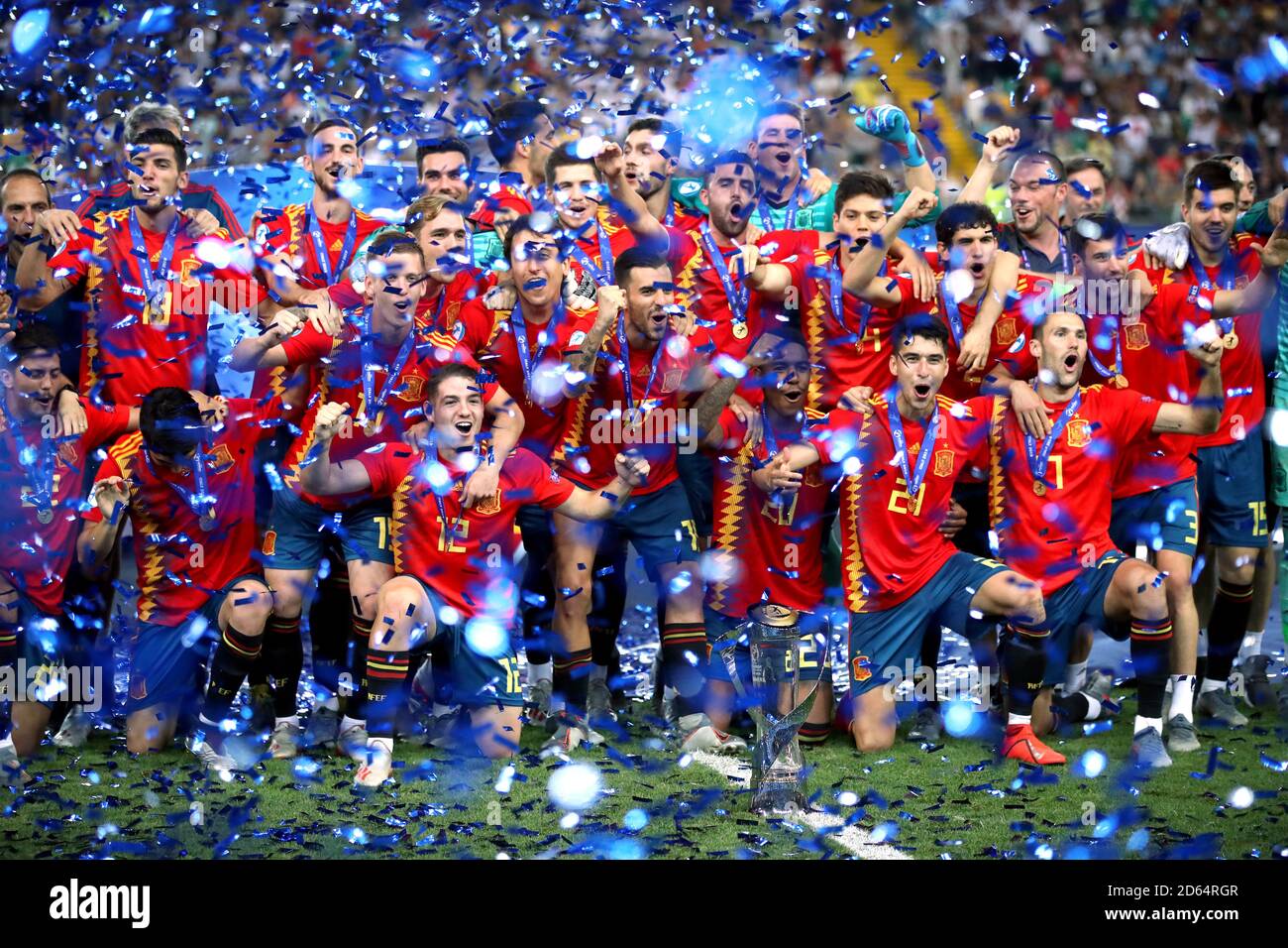 Spain players celebrate winning the UEFA European Under-21 Championship ...