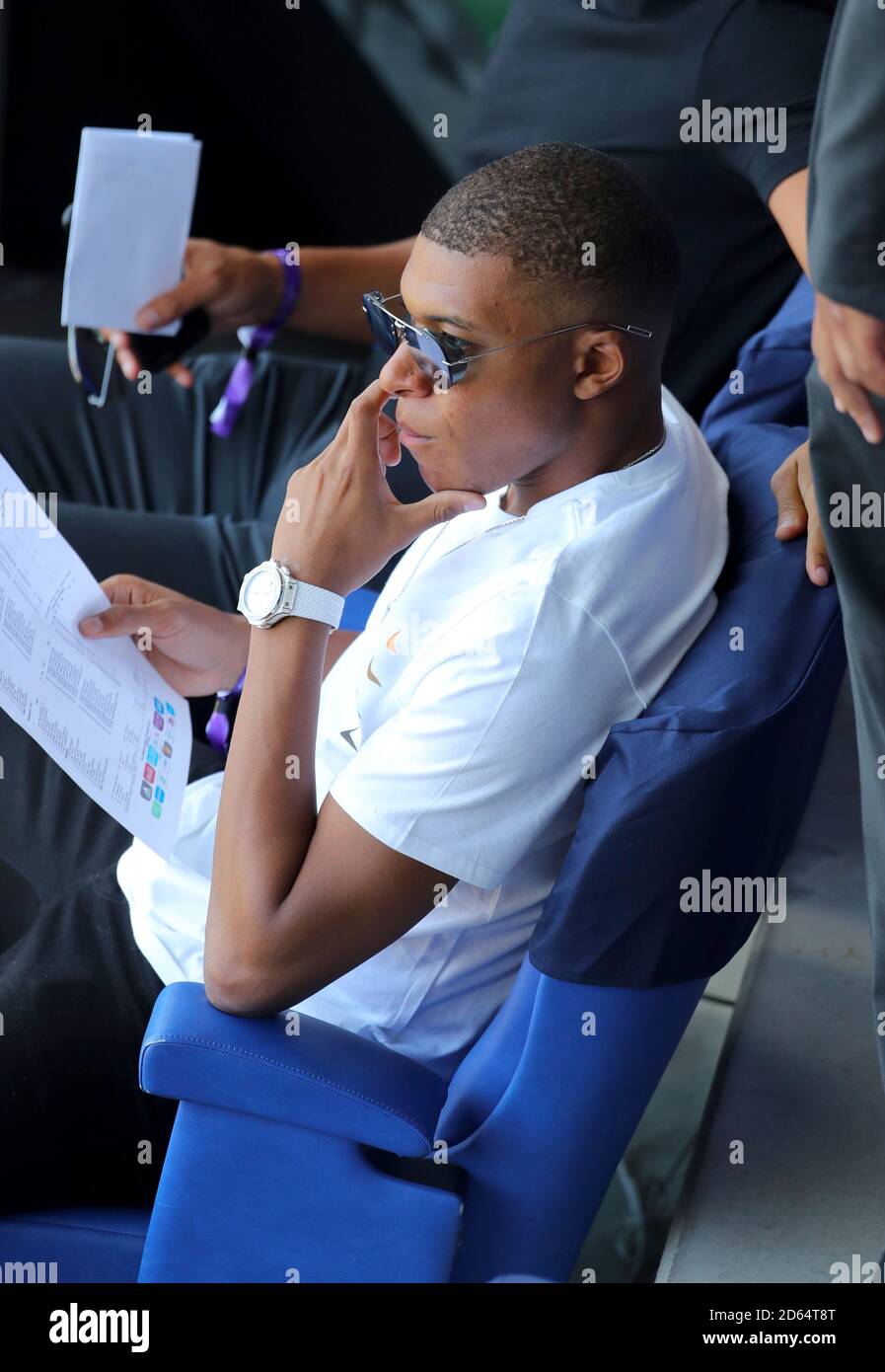Kylian Mbappe in the stands during the match Stock Photo - Alamy