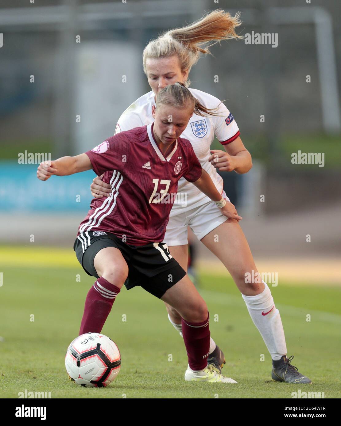 England's Lauren Hemp (right) and Germany's Laura Donhauser (left ...