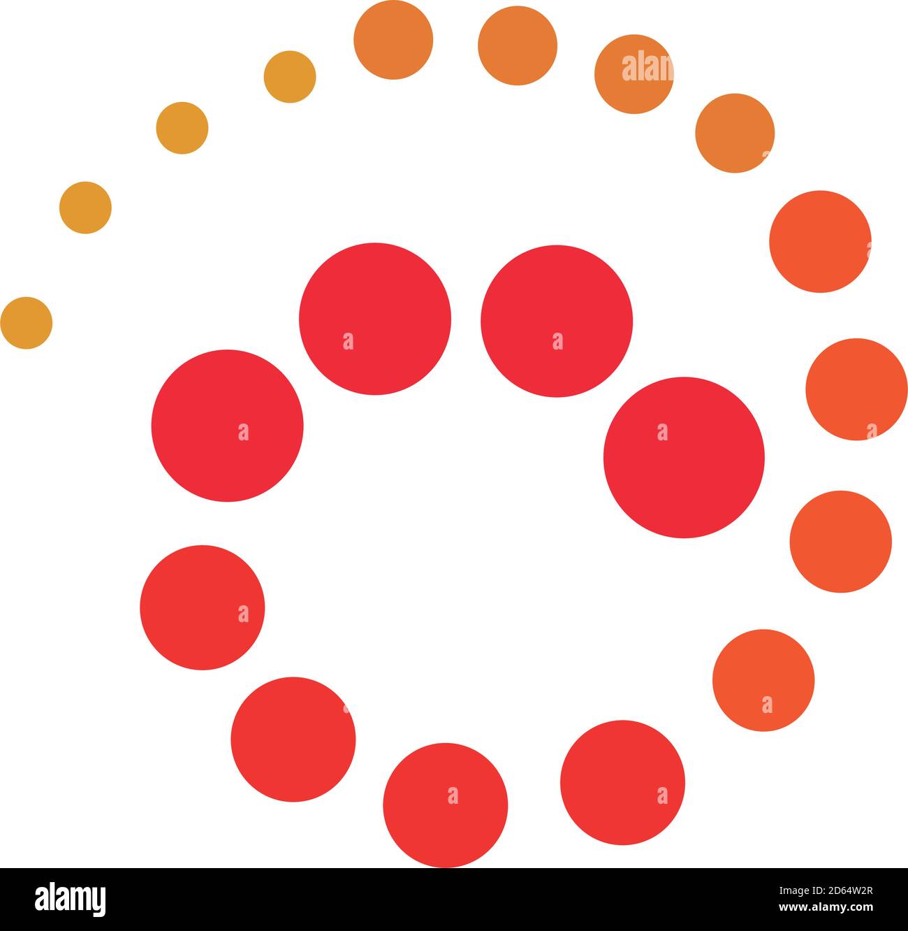 red gradient dots shape spiral isolated white background vector ...