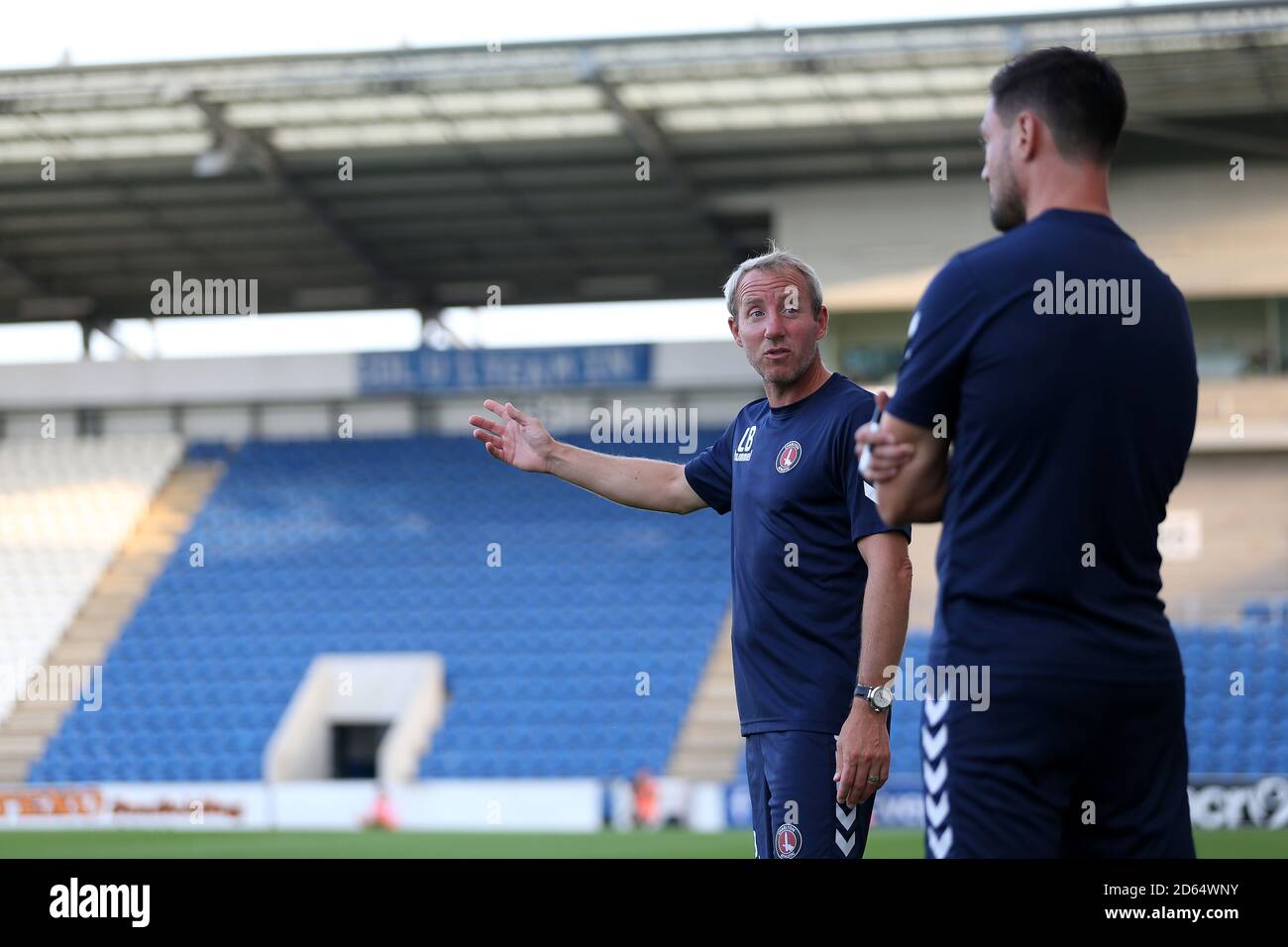 Charlton Athletic manager Lee Bowyer and Johnnie Jackson on the ...