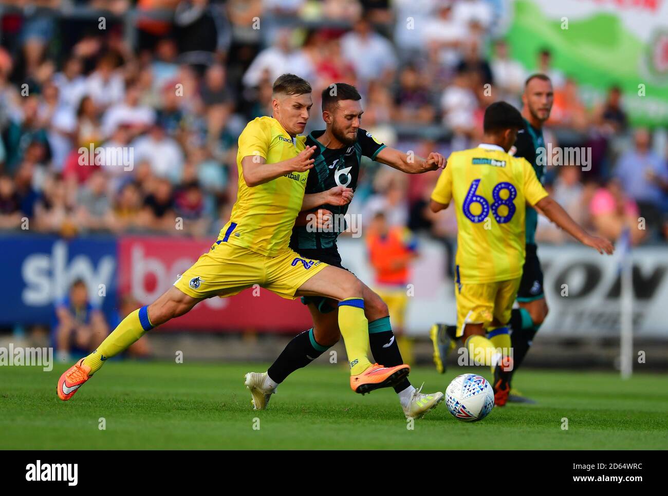 Bristol Rovers Gavin Reilly and Swansea City's Matty Grimes Stock Photo ...