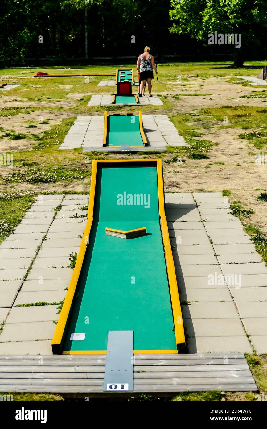 Mini Golf Field Green Stock Photo - Alamy