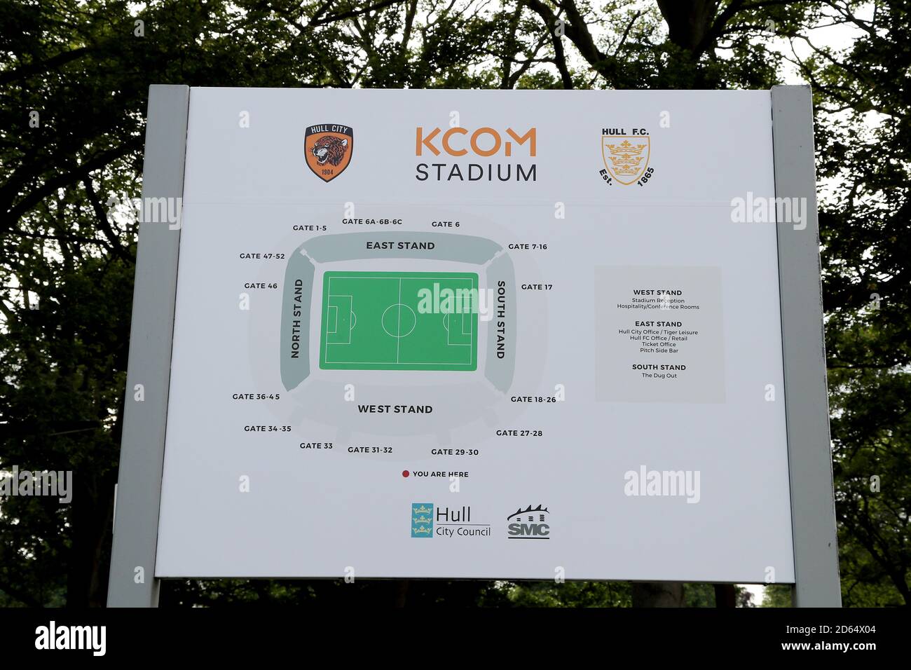 Hull City's KCOM Stadium signage Stock Photo - Alamy