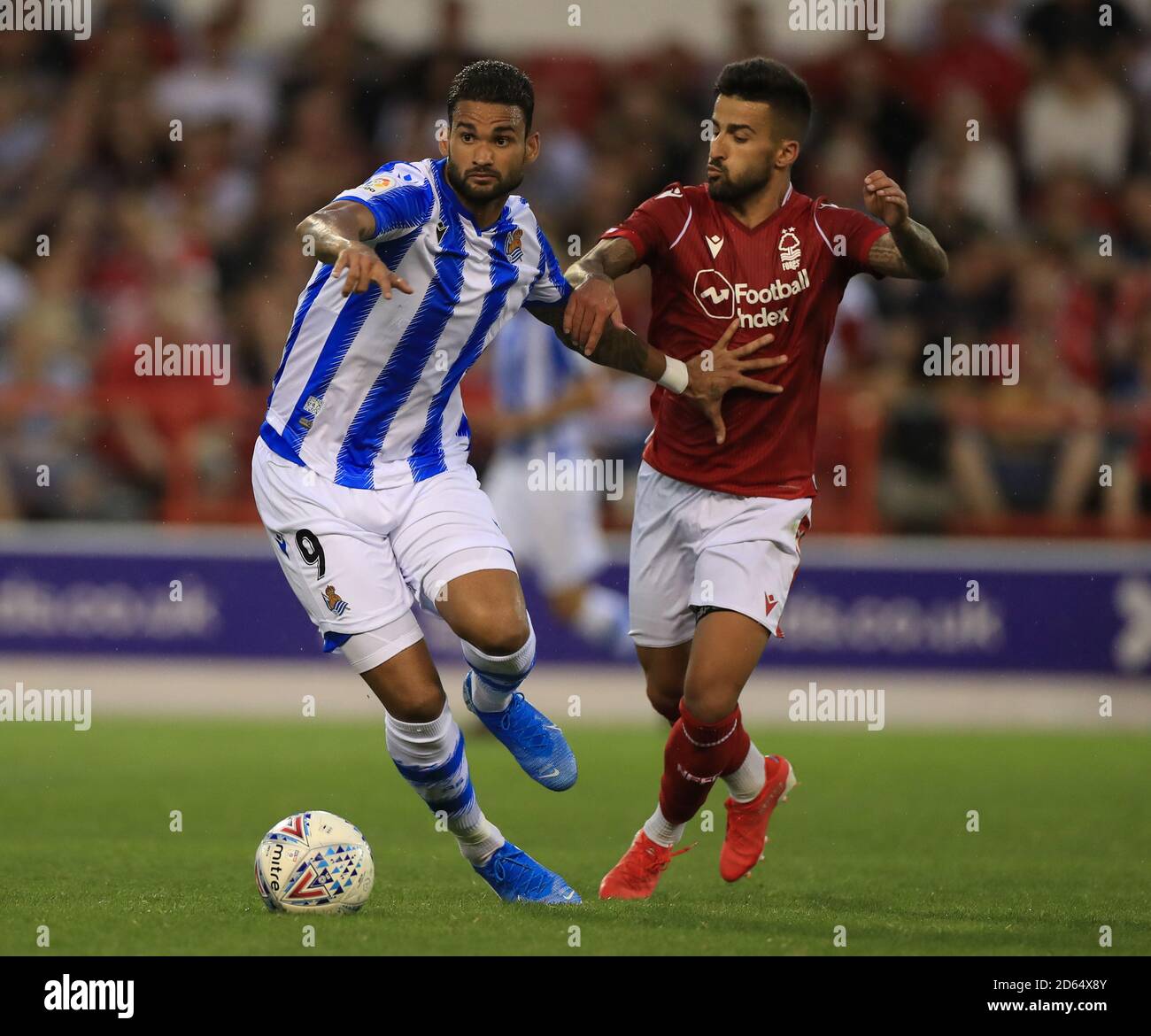 Nottingham Forest's Tiago Silva and Real Sociedad's Willian Jose battle ...