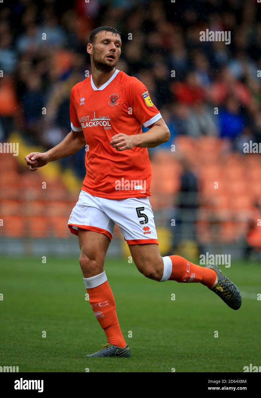 Blackpool's new signing Ryan Edwards in action Stock Photo - Alamy
