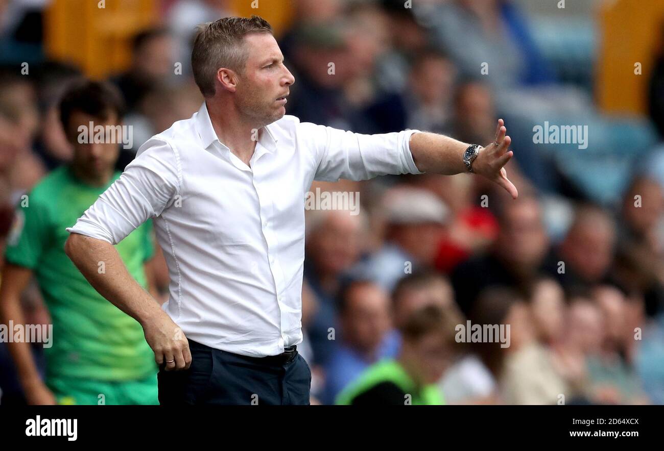 Millwall manager Neil Harris gestures on the touchline Stock Photo - Alamy