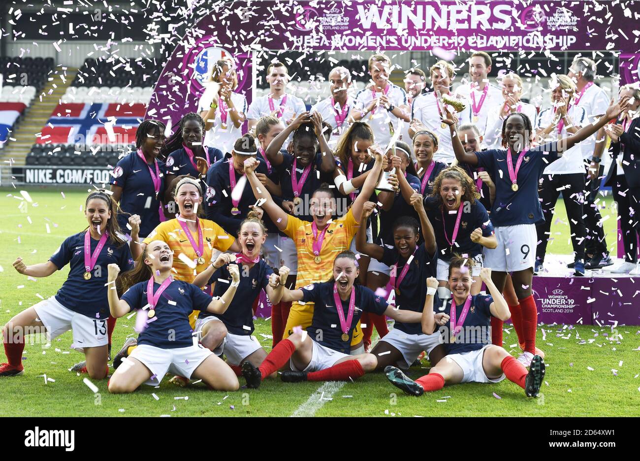 The French team celebrate after defeating Germany 2-1 to win the UEFA ...