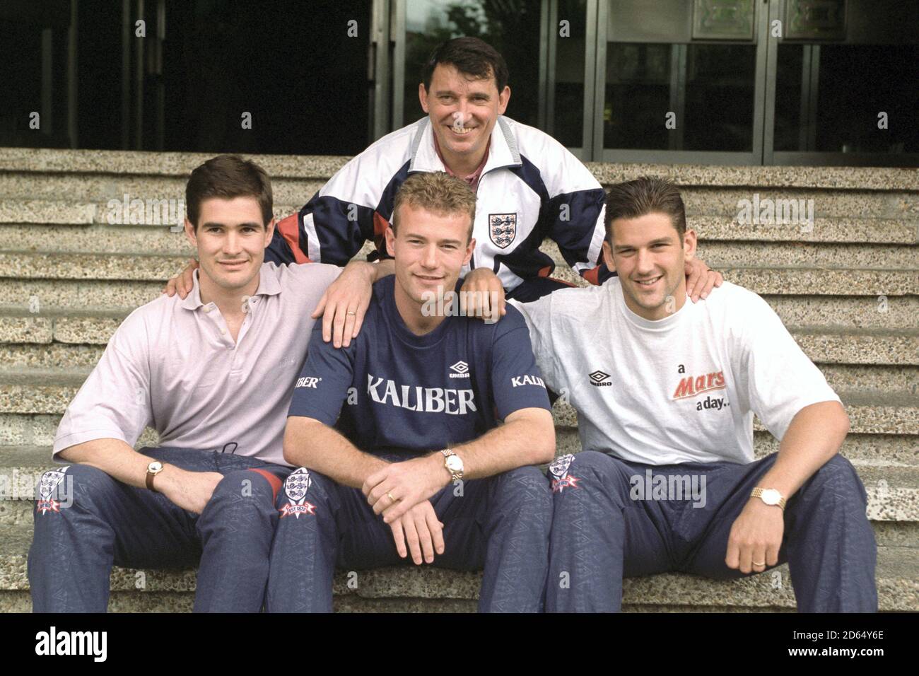 Graham Taylor (back) with (l-r) Nigel Clough, Alan Shearer and David ...