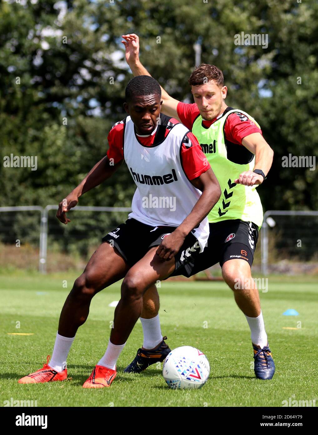 Charlton Athletic's Anfernee Dijksteel and Jason Pearce during training ...