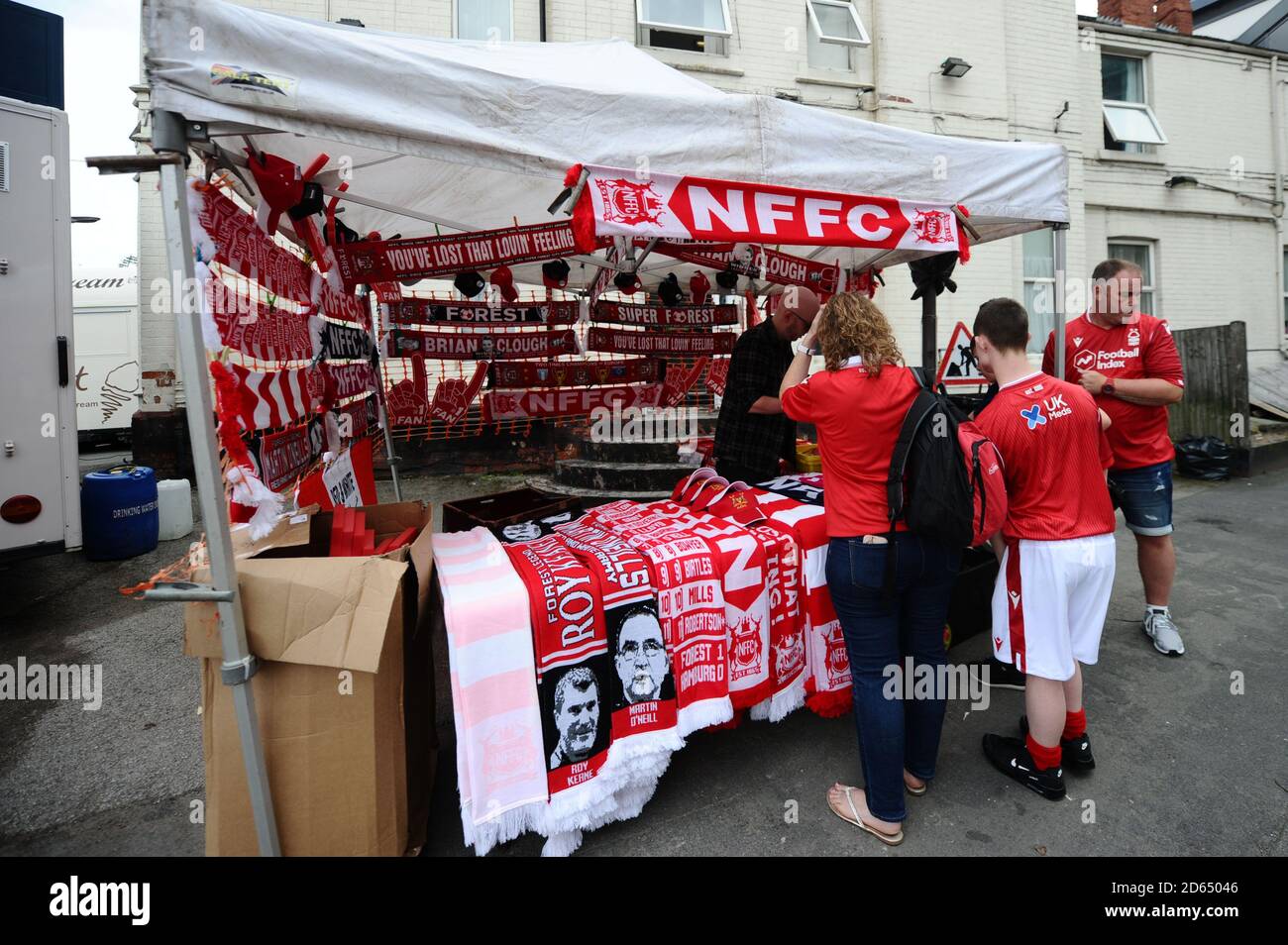 A merchandise stand outside the stadium before the game Stock Photo - Alamy