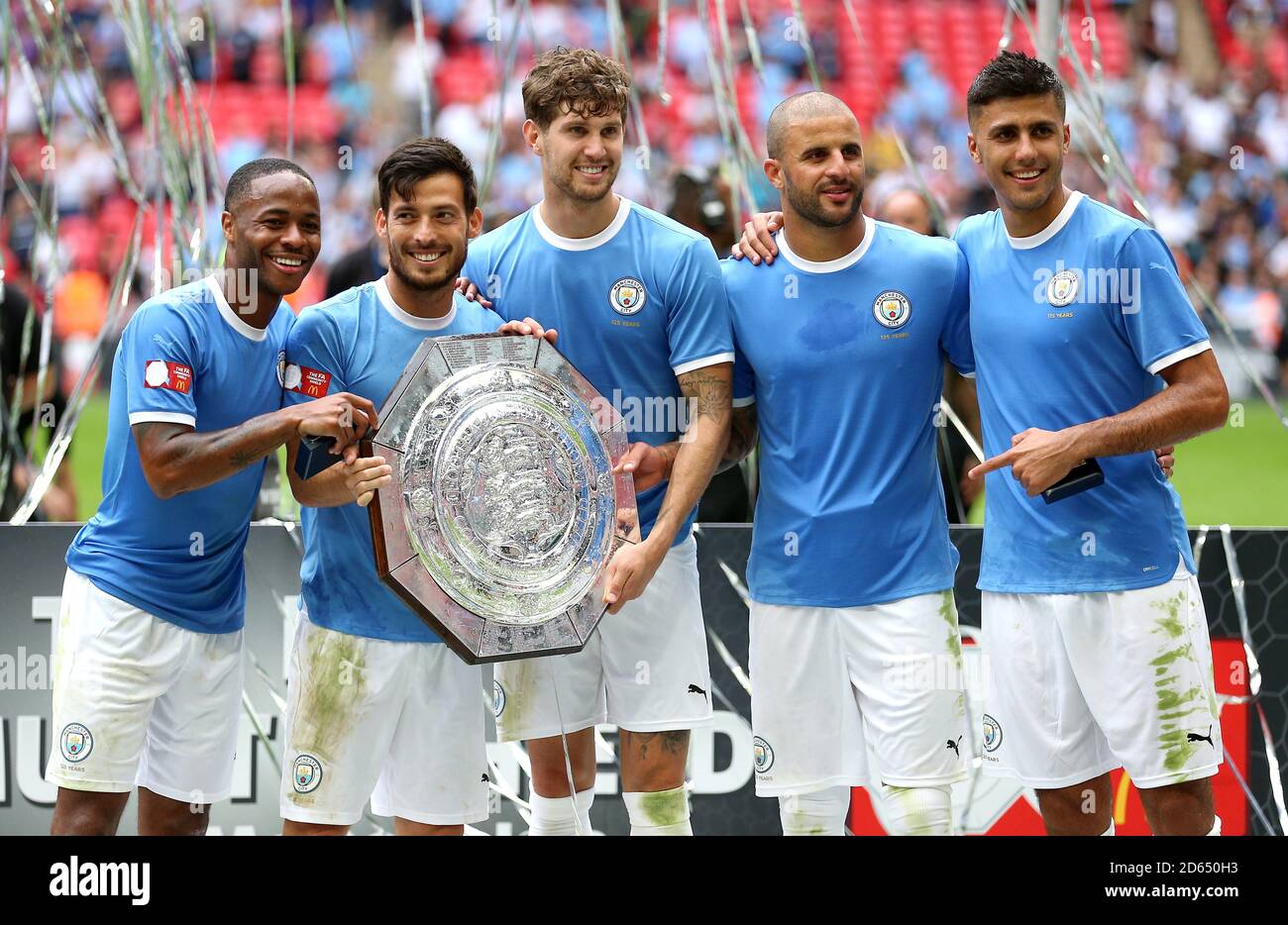 Manchester City's Raheem Sterling, David Silva, Johns Stones, Kyle ...