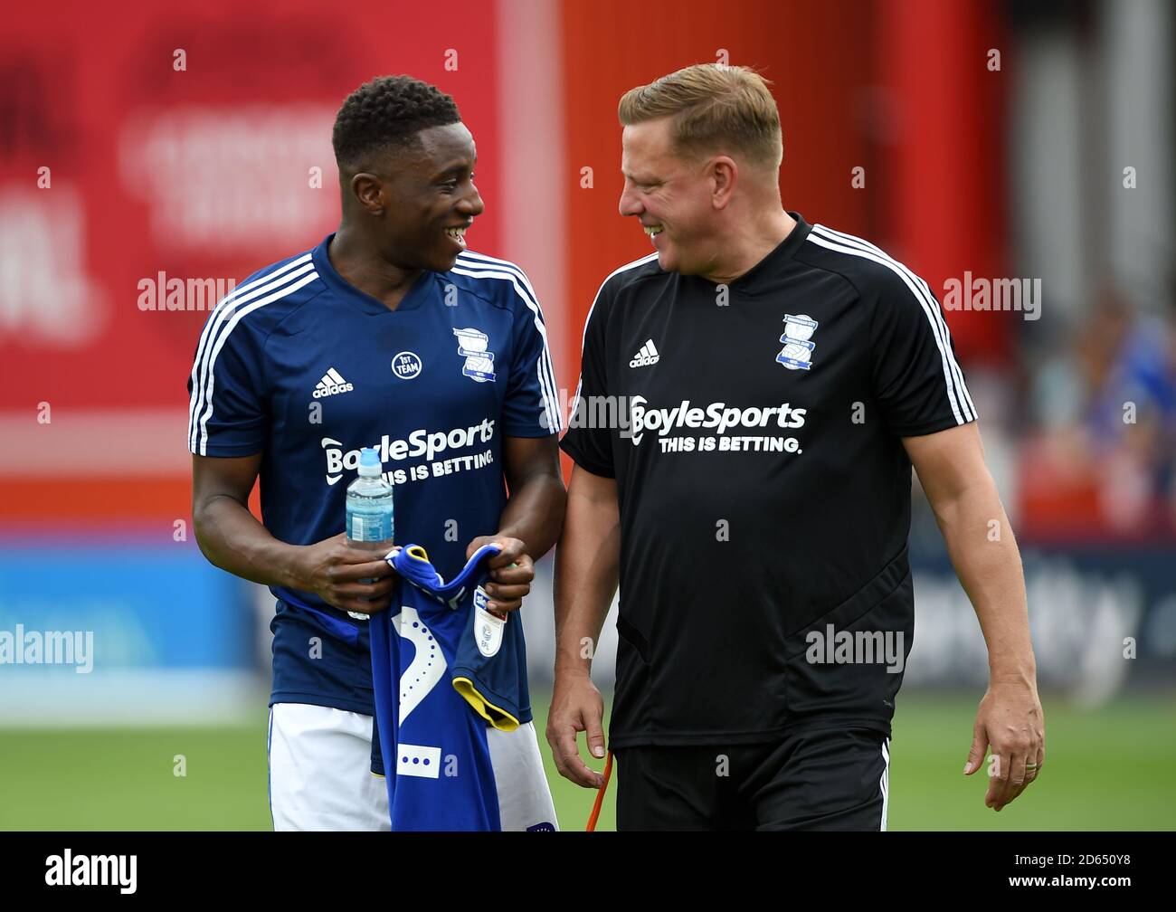 Birmingham City's Wes Harding (left) and Head of Performance Sean Rush ...
