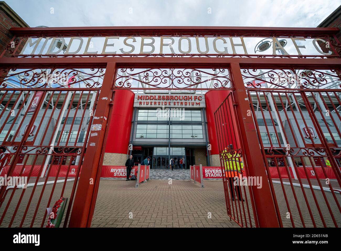 Security at the gates to the stadium before to the match Stock Photo ...