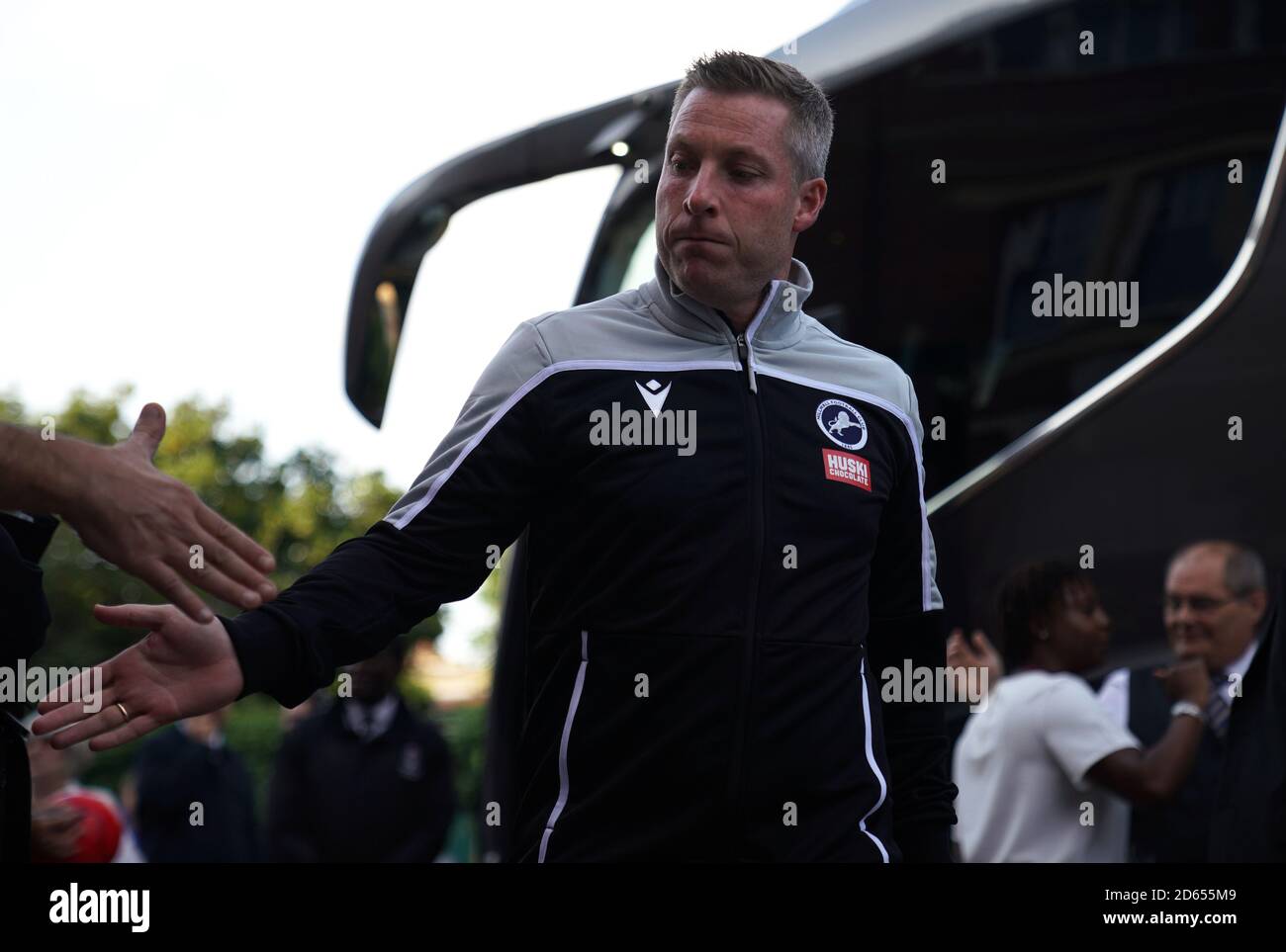 Millwall manager Neil Harris arrives at Craven Cottage Stock Photo - Alamy