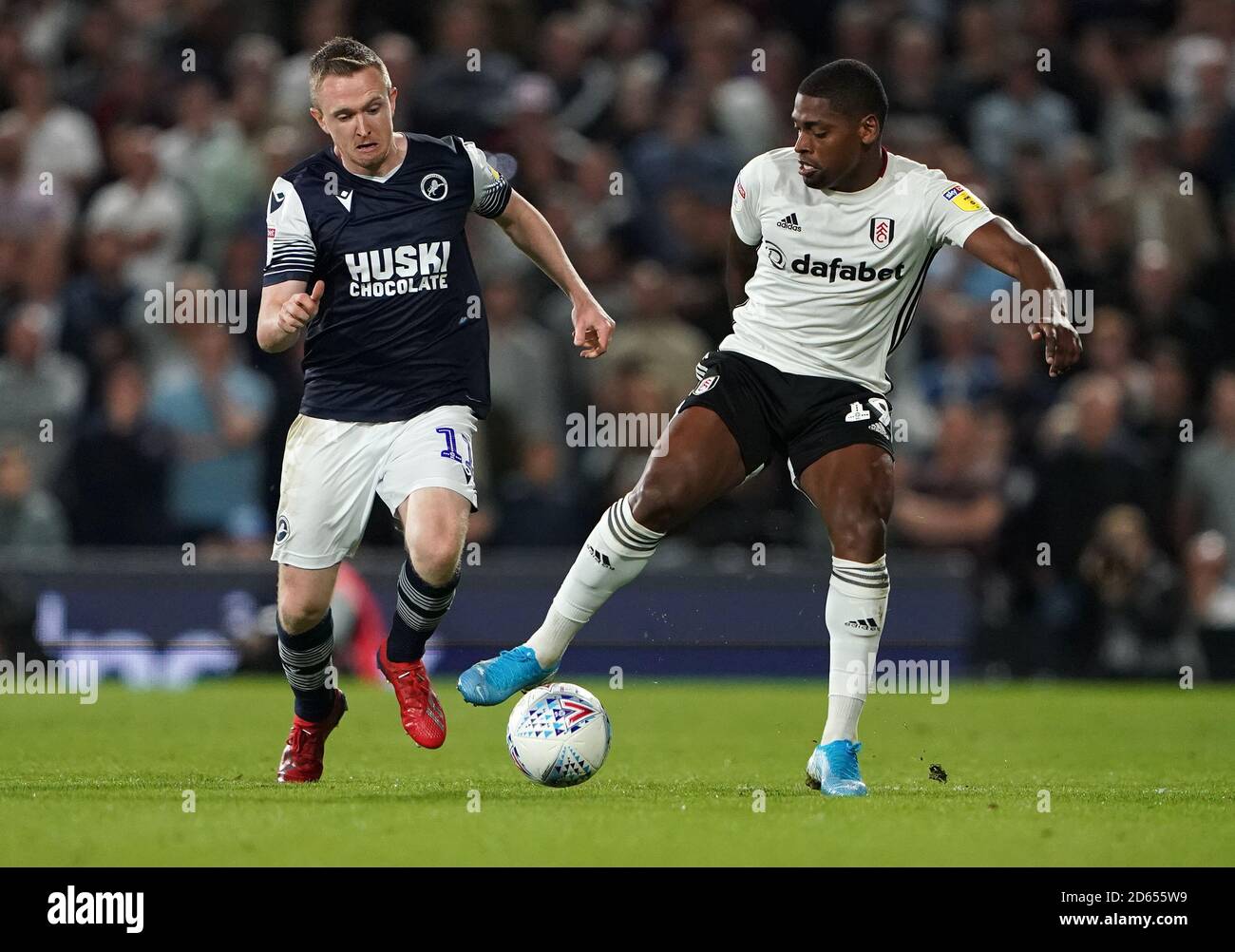 Fulham's Ivan Cavaleiro (right) and Millwall's Shane Ferguson battle ...