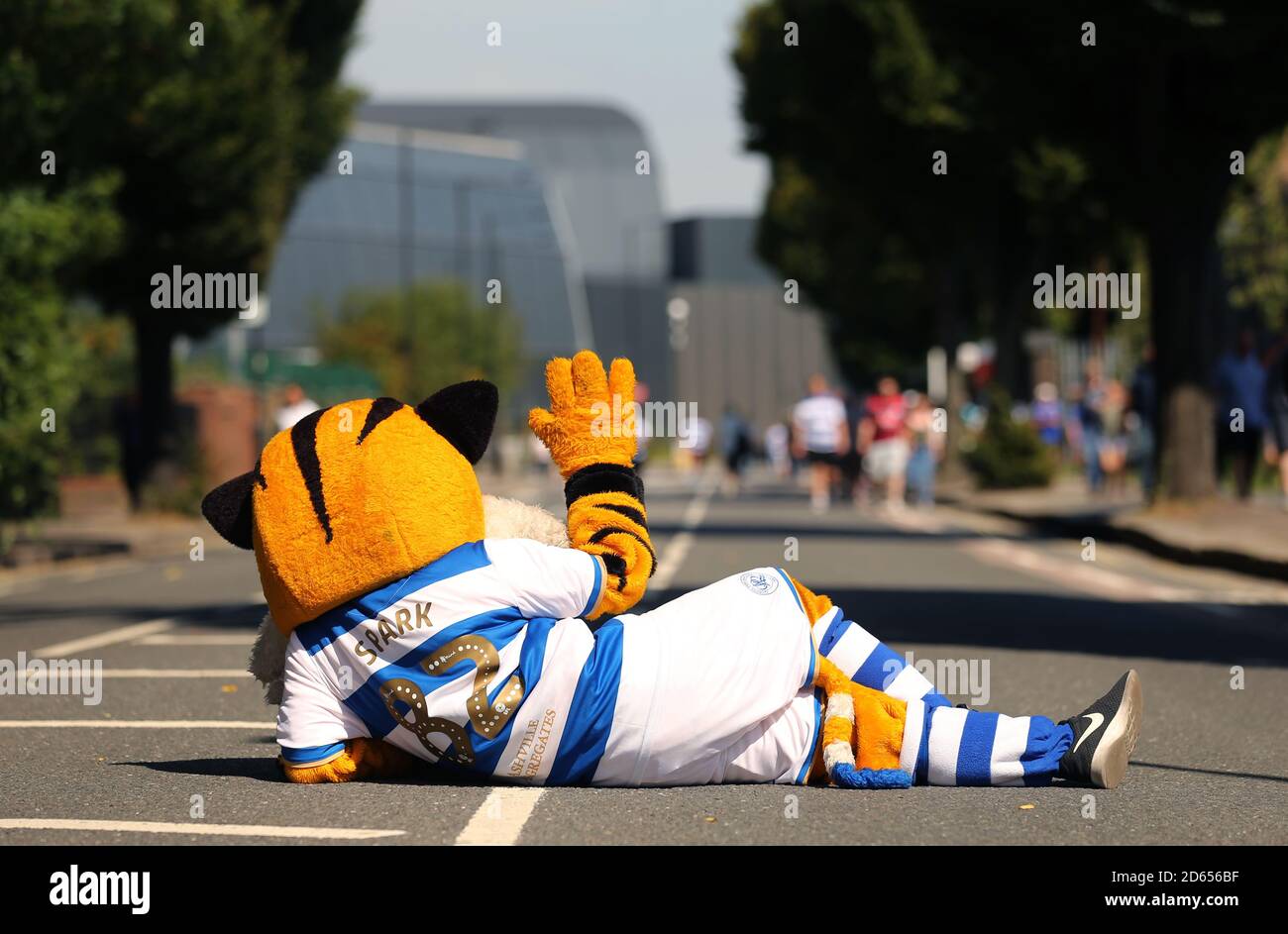 QPR mascot Jude The Cat greets fans outside the Kiyan Prince Foundation ...