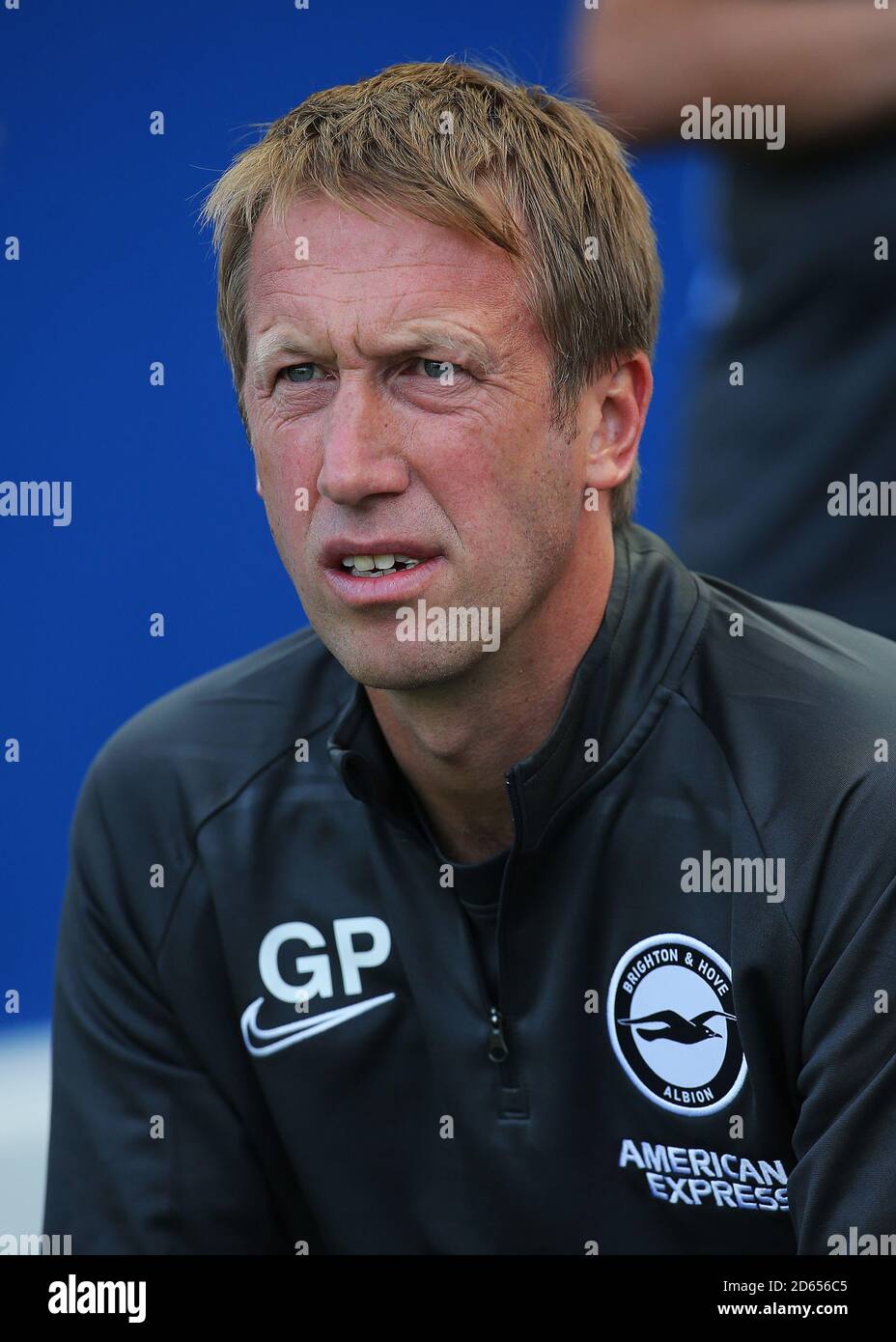 Brighton & Hove Albion manager Graham Potter prepares for kick off ...