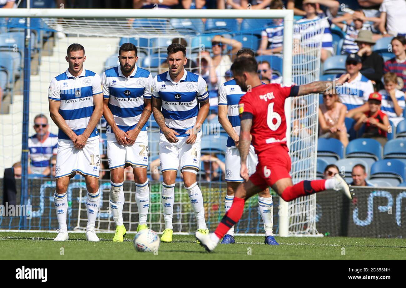 Wigan Athletic's Daniel Fox takes a free kick Stock Photo - Alamy
