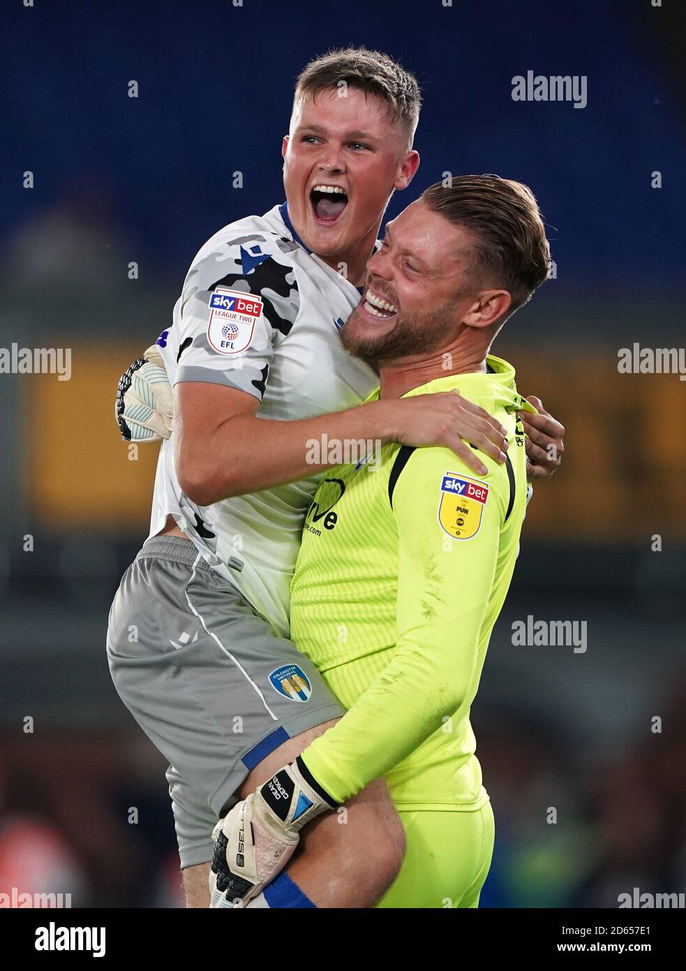 Colchester United's Noah Chilvers celebrates scoring the winning ...