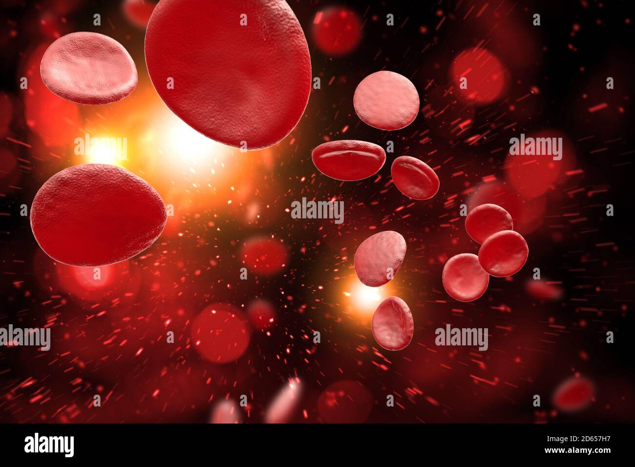 Healthy human red bloodcells in close up 3d illustration Stock Photo ...