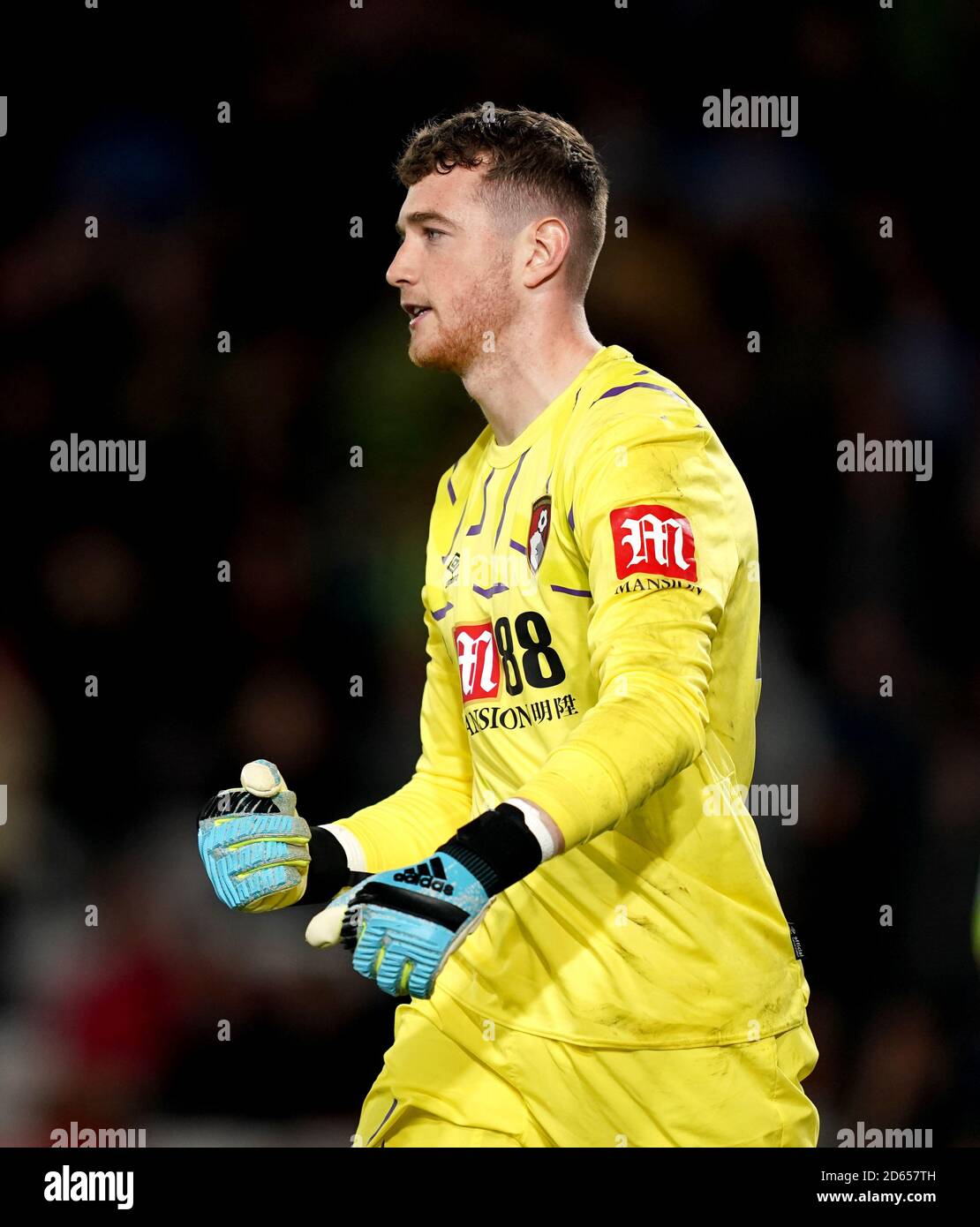 Bournemouth goalkeeper Mark Travers celebrates during the penalty shoot ...