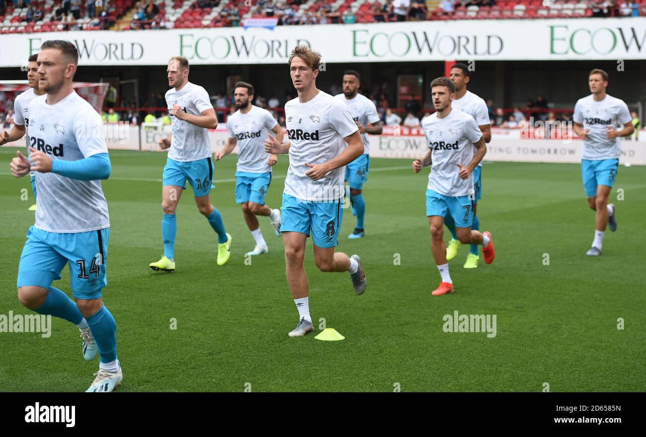 Derby county players warming up hi-res stock photography and images - Alamy