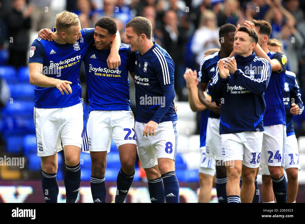 Birmingham City's Marc Roberts (left), Jude Bellingham, Craig Gardner ...