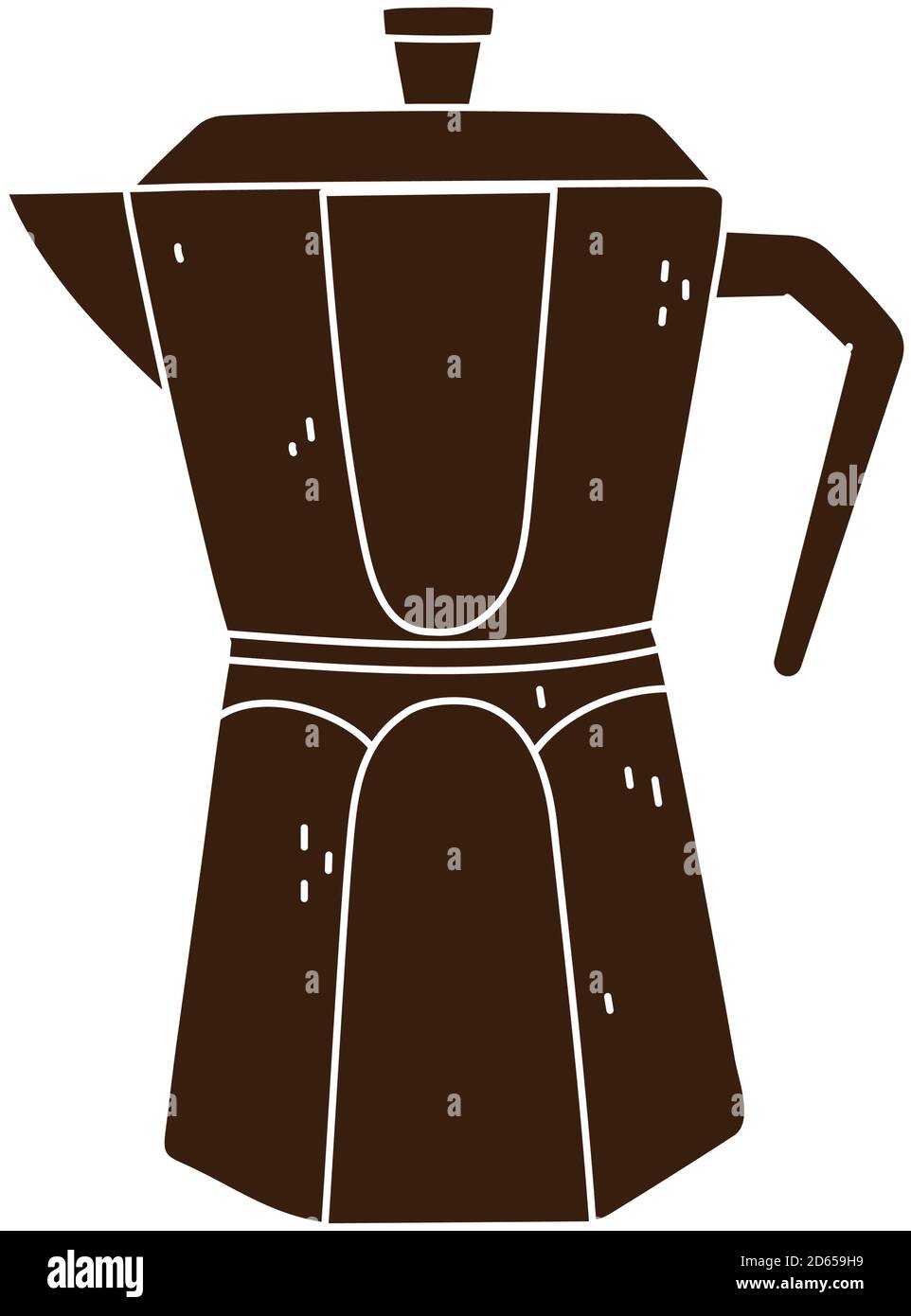 coffee moka pot traditional vector illustration silhouette icon style ...