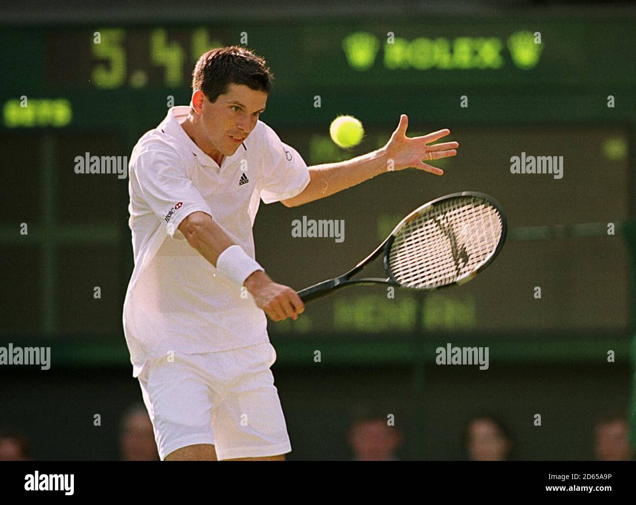 Tim Henman in action against countryman Martin Lee Stock Photo - Alamy