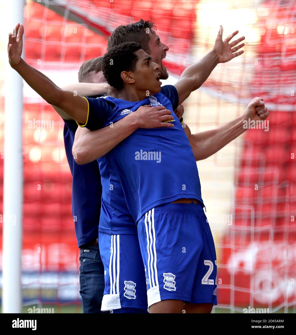 Birmingham City's Jude Bellingham celebrates after he scores his sides ...