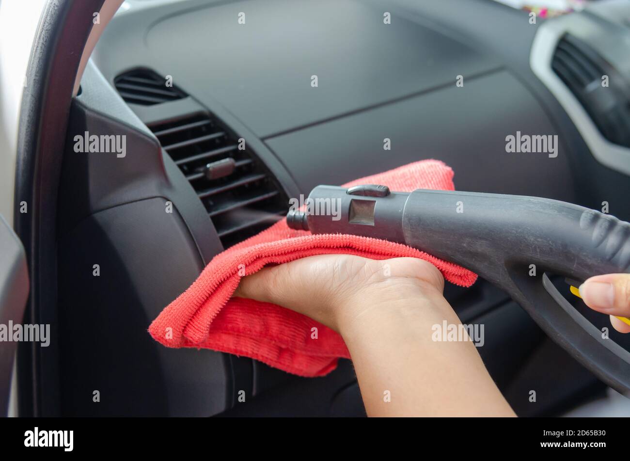 Process of cleaning the air conditioner of a car Stock Photo - Alamy