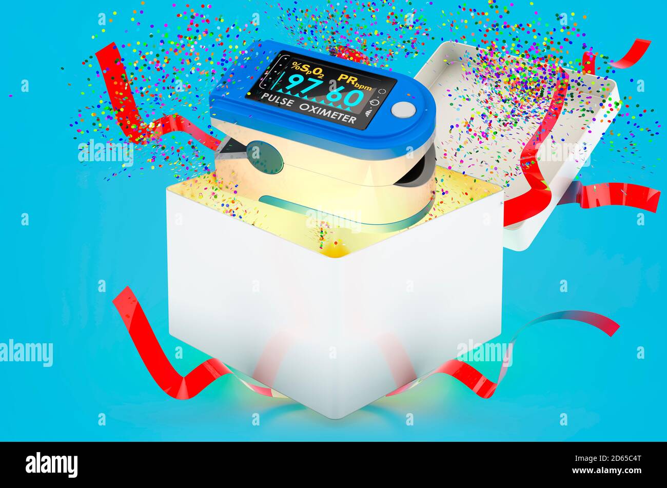Portable Pulse Oximetry, pulse oximeter fingertip inside gift box, 3D ...