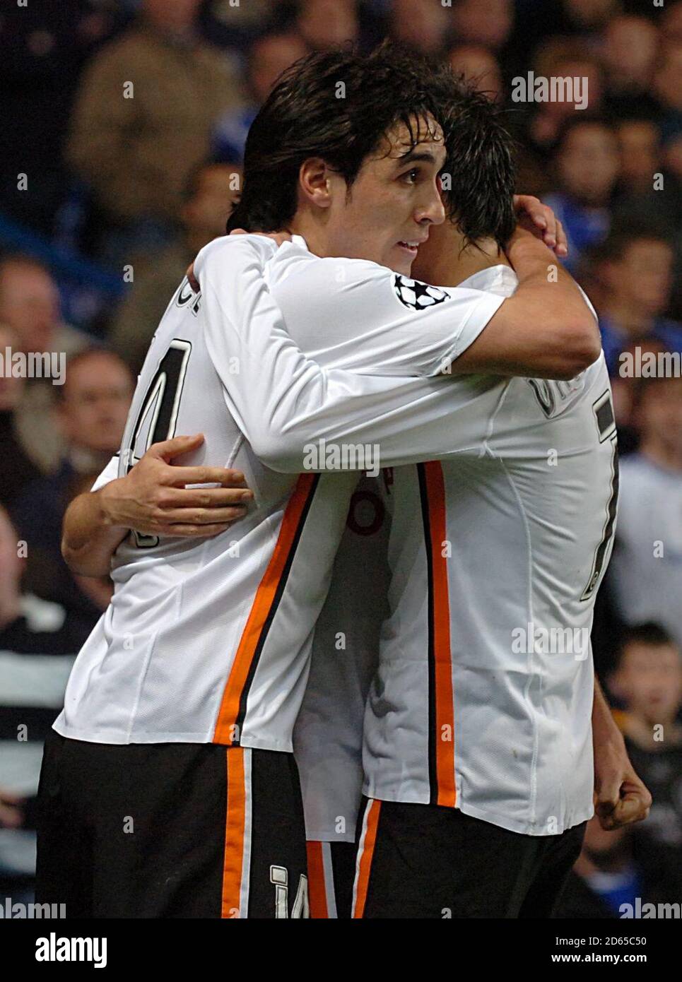 Valencias vicente celebrates scoring the first goal hi-res stock ...