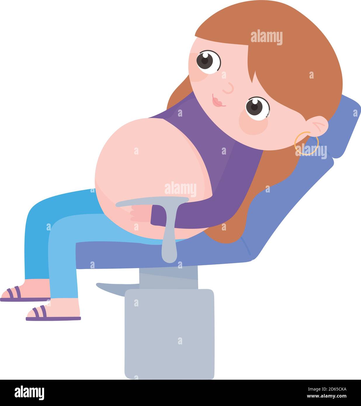 pregnant woman sitting in medical consultation chair isolated icon ...