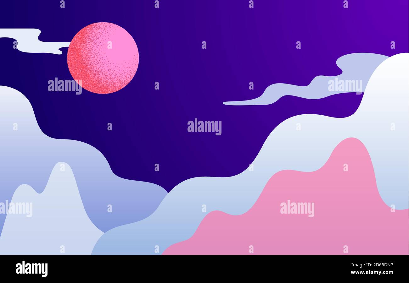 Abstract wavy vector background with winter landscape Stock Vector ...