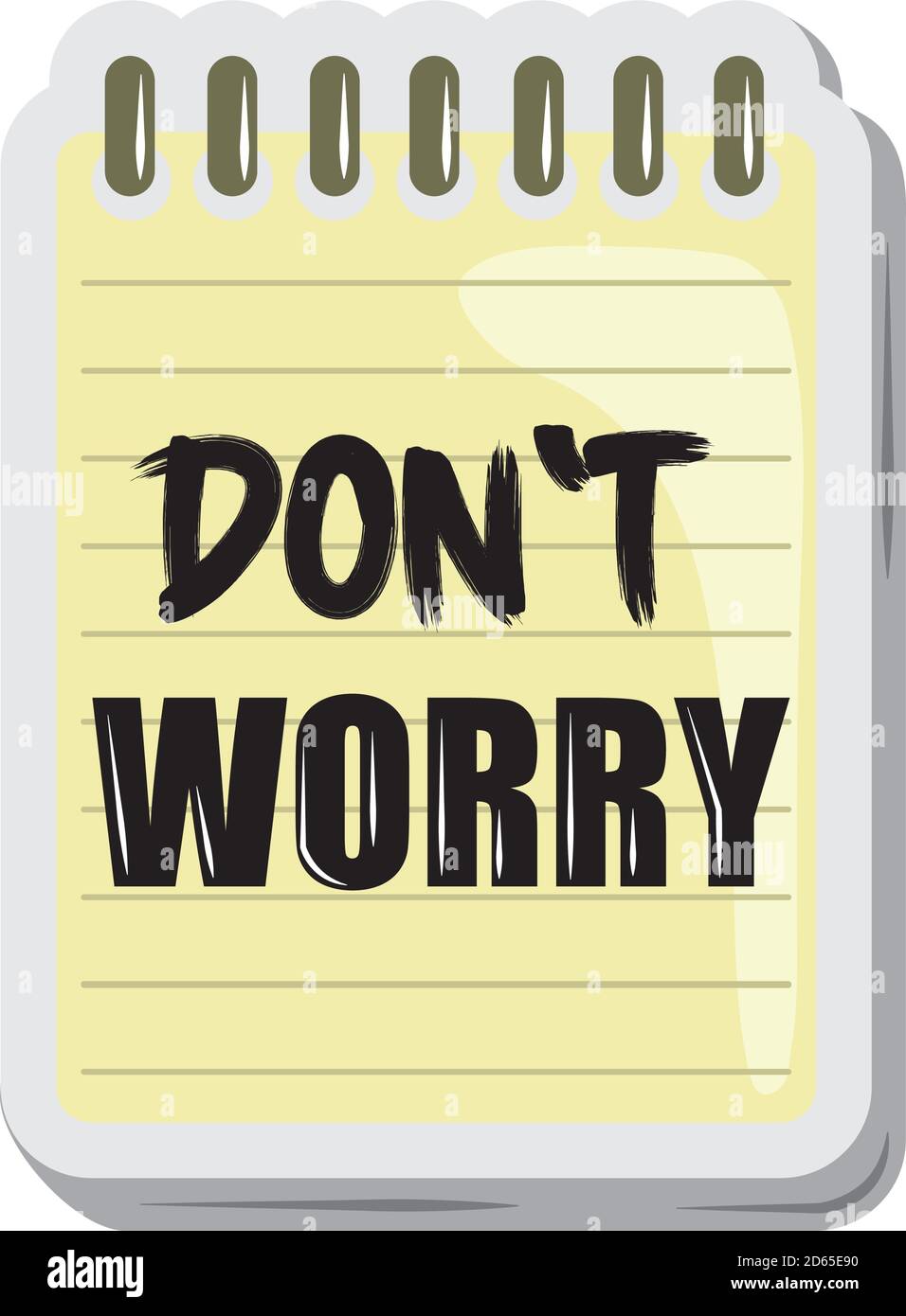 notepad dont worry phrase, sticker cartoon design vector illustration ...