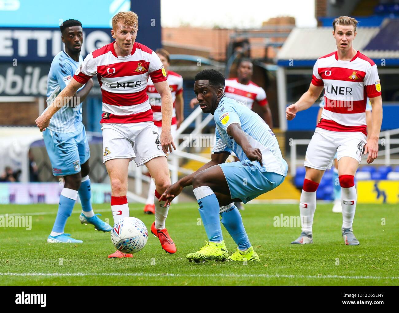 Coventry City's Brandon Mason and Doncaster Rovers' Brad Halliday Stock ...