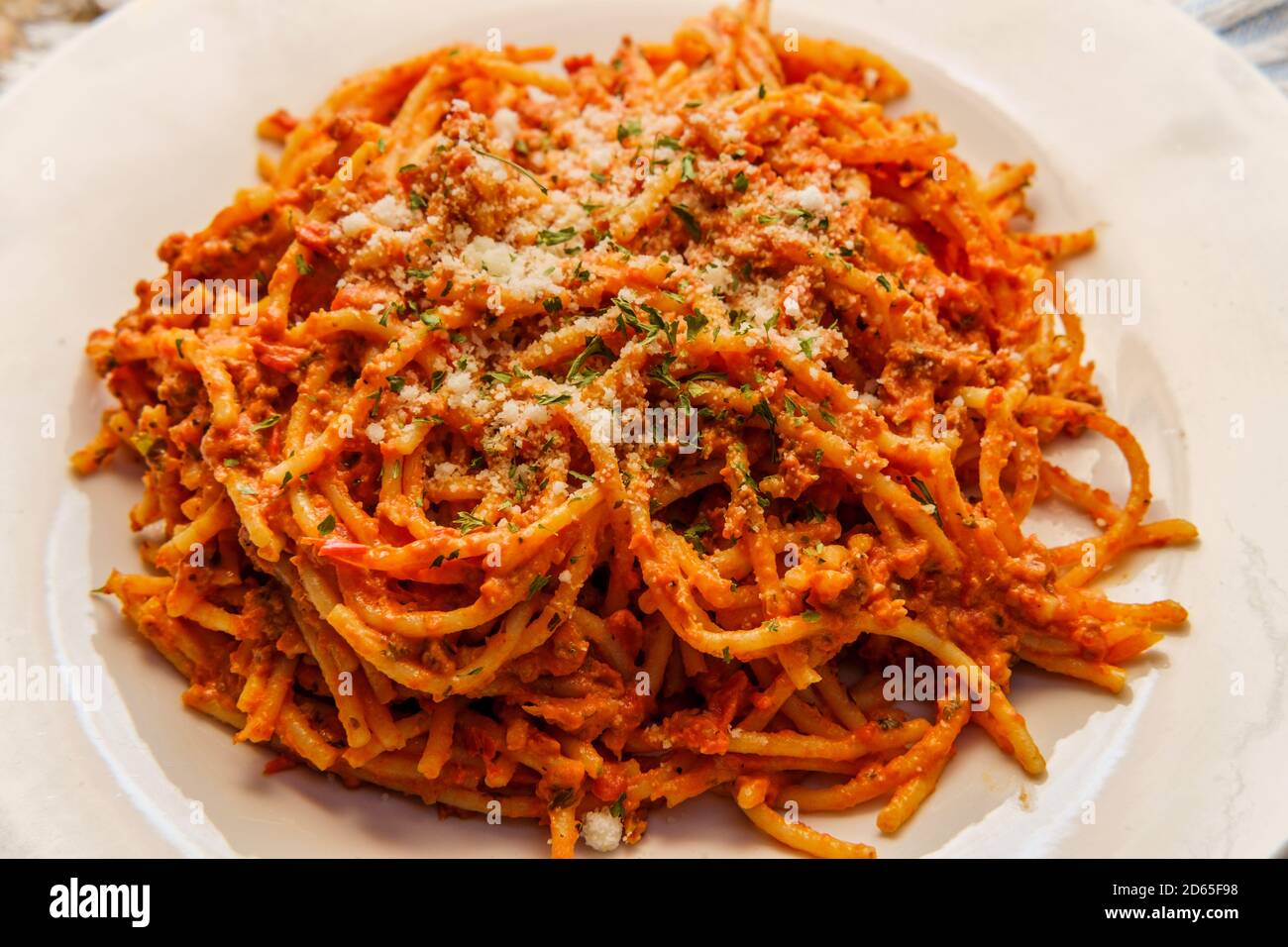 Authentic Italian dinner spaghetti ragu alla bolognese Stock Photo - Alamy