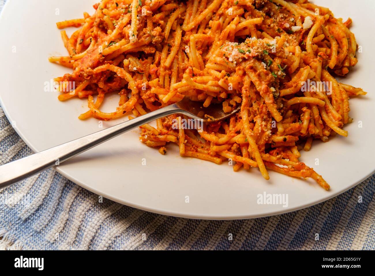 Authentic Italian dinner spaghetti ragu alla bolognese Stock Photo - Alamy