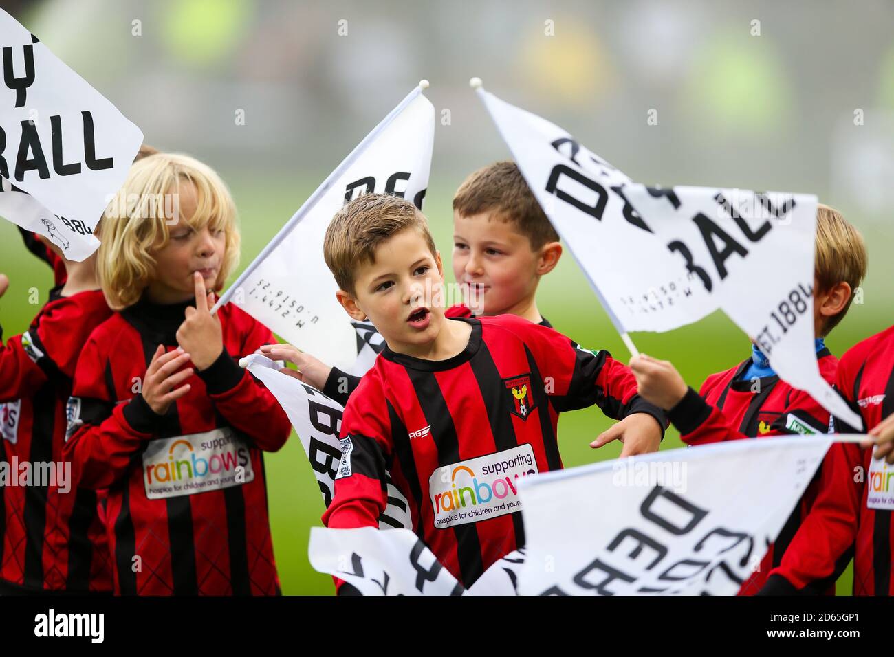 Derby County's young flag wavers during the Sky Bet Championship match ...
