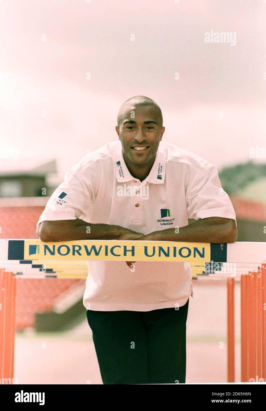 Colin Jackson promotes the Norwich Union Athletics meeting at Gateshead ...