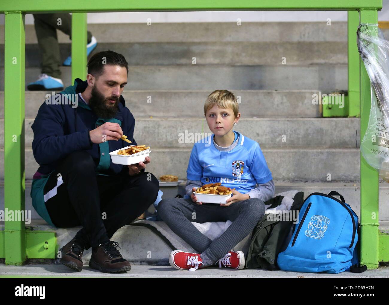 Coventry City supporters before the game against Forest Green Rovers ...